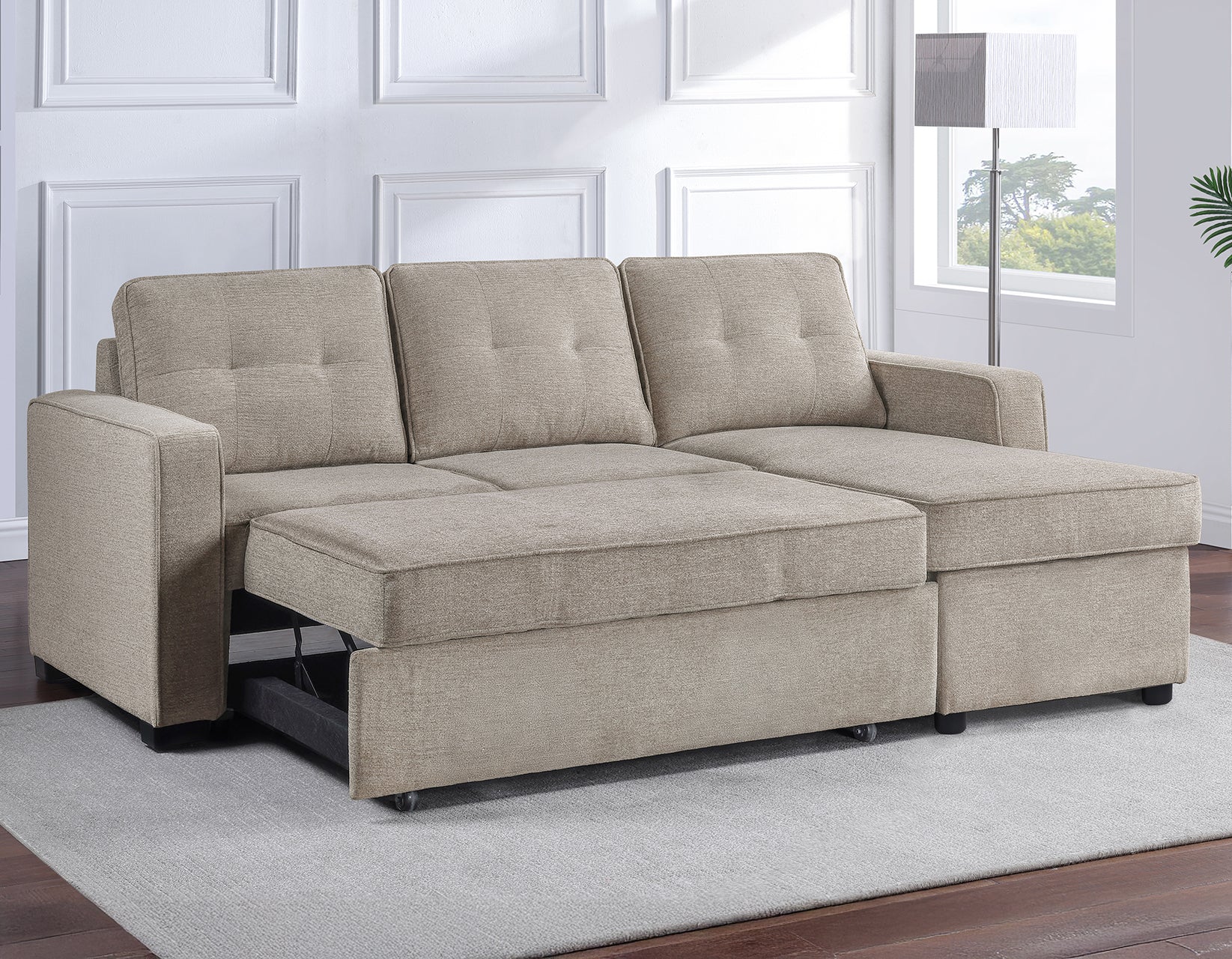 Noah Flippable, Convertible Storage Sleeper Chofa, Tan – Discount Furniture Connection