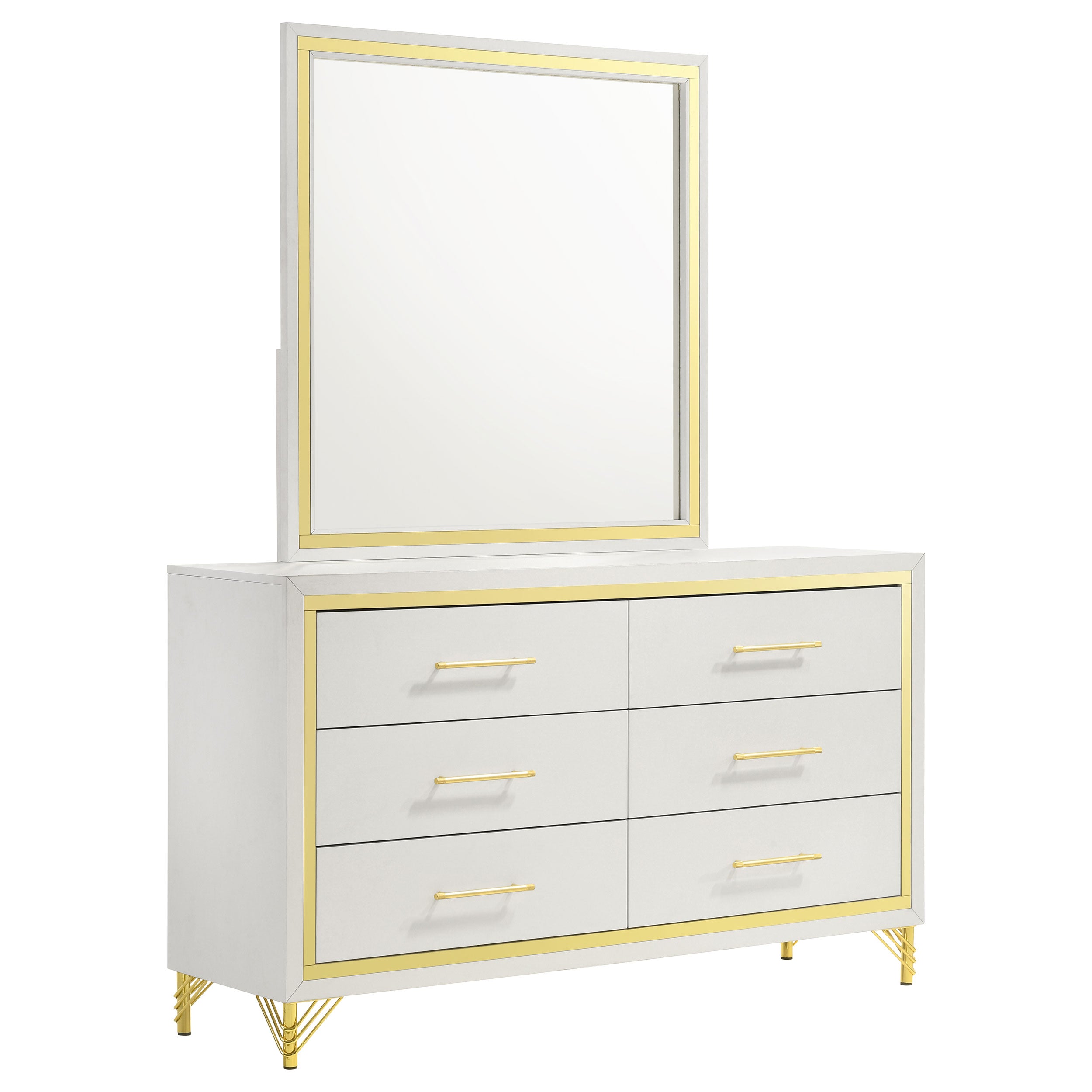 Lucia 6-drawer Dresser with Mirror White – Discount Furniture Connection