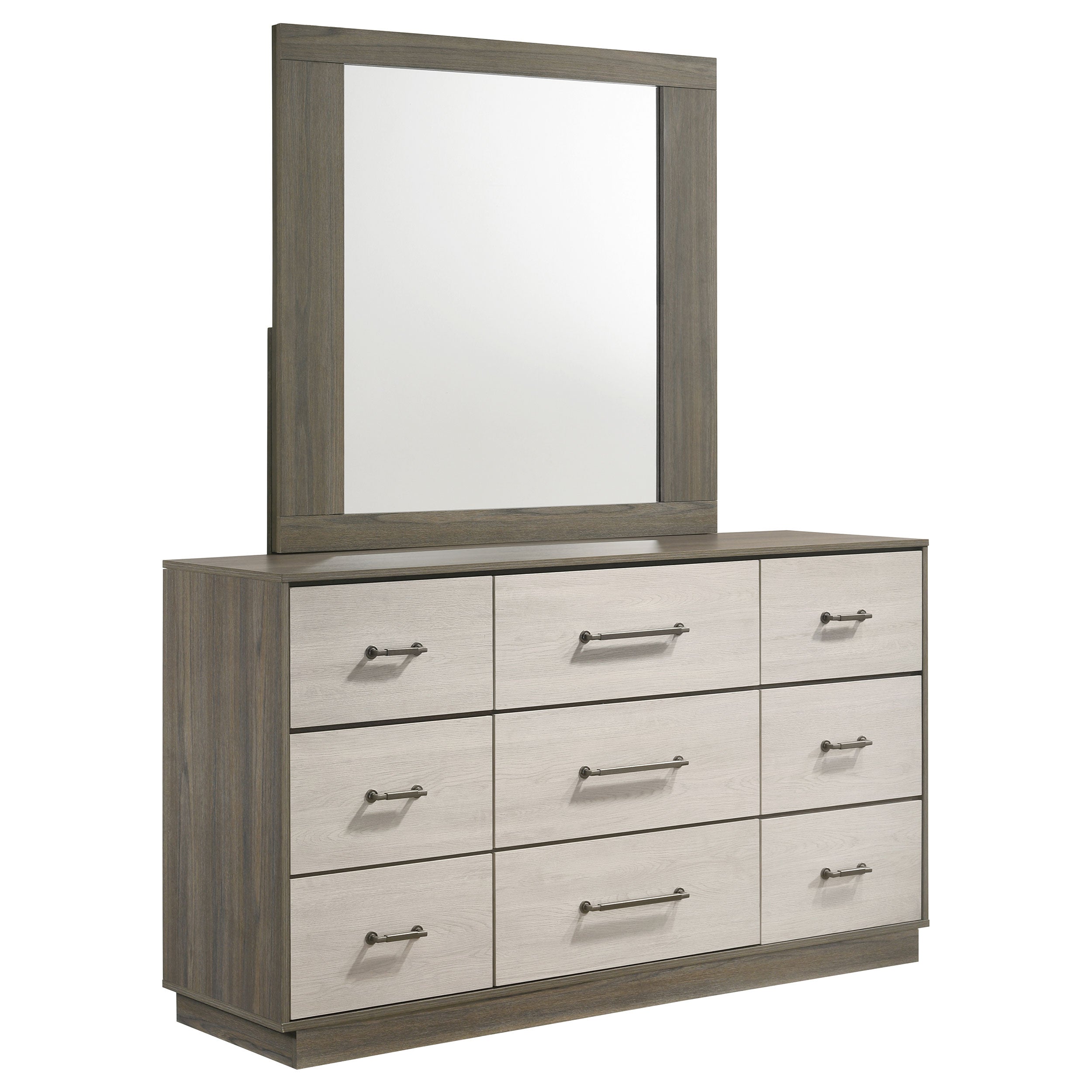 Fenwick 9-drawer Dresser with Mirror Grey Oak – Discount Furniture ...
