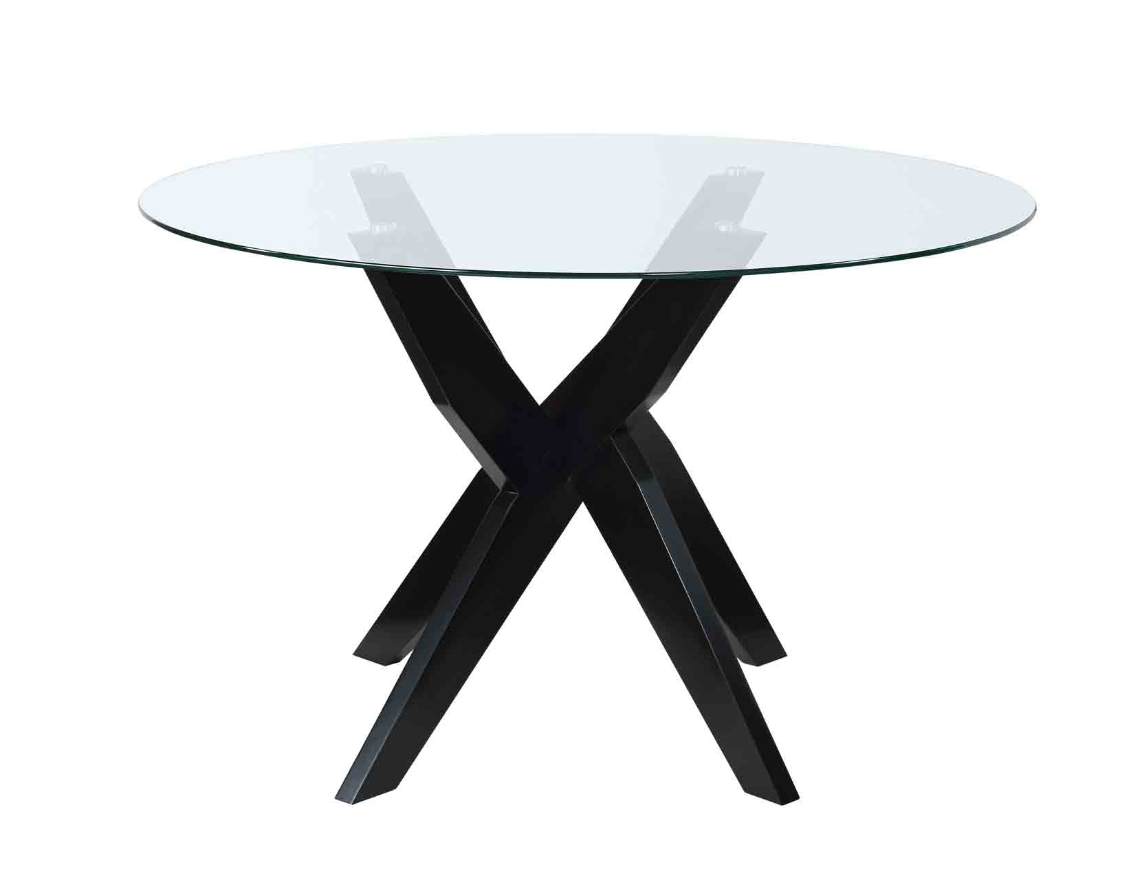 Amalie 48 inch Round Glass Top Table, Black – Discount Furniture Connection